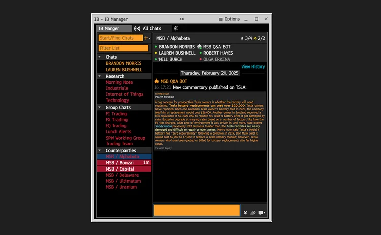 Bloomberg’s chatbots streamline external data sharing, OTC trading - WatersTechnology.com